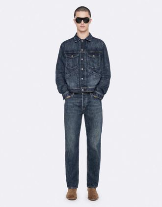 AllSaints trucker regular en indigo fonc&eacute;-Bleu
