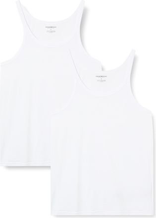 Emporio Armani Underwear Herren 2-Pack Tank Pure Cotton Schlafanzugoberteil, Weiß B, XL (2er Pack)