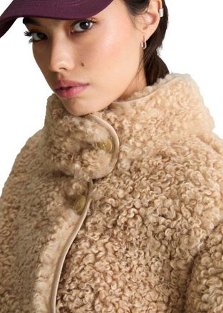 Marc O'Polo Denim Pl&uuml;schjacke aus weichem Curly-Pl&uuml;sch, Regular Fit, Stehkragen
