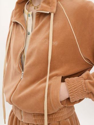 Chlo&eacute; Contrast-Trim Track Vest - Salmon