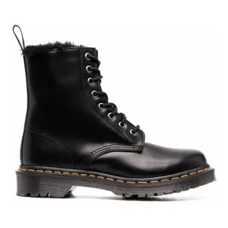 Dr. Martens Femme, Chaussures, Gris, Taille: 36 EU Bottines d&eacute;contract&eacute;es &agrave; fourrure