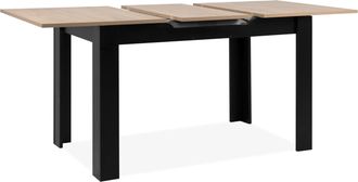 Selsey Uitschuifbare Tafel - BIRMINGHAM - 80 A - Automatische gesynchronisierte Öffnung, Eiken/Zwart - 6/8 Personen - 125-165 x 75 x 80 cm