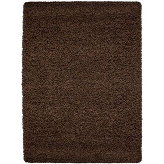LIFE Tapis Shaggy Uni Poils Longs Tapis Salon Chambre Couloir (Marron - 240x340cm)