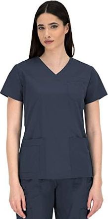 B-Well Andrea Blouse Medicale Femme Uniforme Medical Femme à Manches Courtes et col en V Gris 38