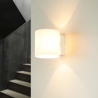 Licht-Erlebnisse Moderne Wandleuchte (Modern, Weiß, Zylinder) Innenleuchte Flurlampe Wandlampe