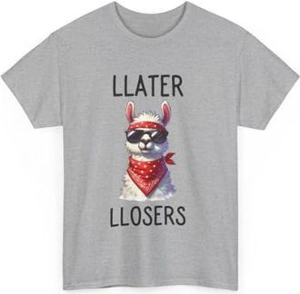 Generic Tee Shirt Unisex Llater llosers Lama Idée Cadeau Humour drôle Amusant Homme Femme Taille L, Couleur Sport Grey