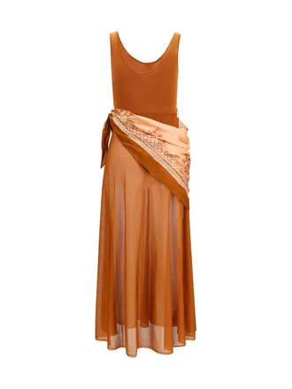 Zimmermann Womens Aster Scarf Maxi Dress Tan-Print Viscose; Polyamide; Elastane Tan/print