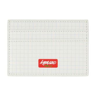 Kenzo Unisex Leather Card Case White Cases
