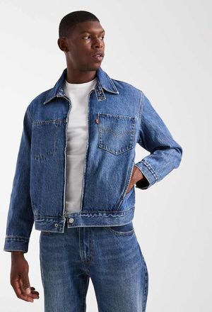 Levi's Veste camionneur en jean effet torsadé - Bleu foncé délavé-Bleu marine