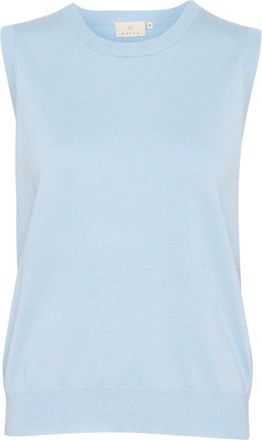 Kaffe Femme, Pulls, Bleu, Taille: 44 FR Pull en Tricot Chambray Doux