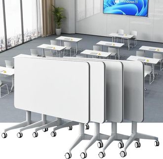 Generic Klappbarer Konferenztisch, mobiler B&uuml;rotisch mit ger&auml;uschlosen Rollen - moderner rechteckiger Tisch f&uuml;r Besprechungen und Schulungen