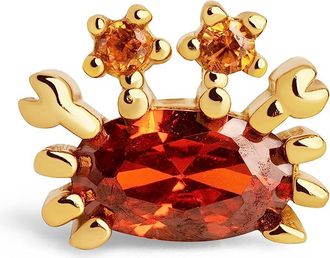 Singularu Einzelner Ohrring Sea Crabby. Sterlingsilber mit 18 kt Goldbeschichtung. Schmuck f&uuml;r Damen