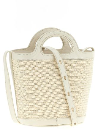 Marni Womens Tropicalia Bucket Bag White Cotton Polyamide Leather