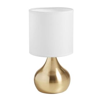 Millumine 2 Lampes De Chevet Tactile Ida doré Abat-jour Blanc