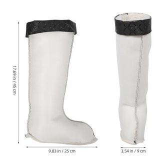 Minkissy Doublure Isolante Amovible pour Bottes de Pluie Homme Semelle Chaude en Coton Peluche Long 45 CM Doublures de Bottes DHiver R&eacute;sistantes &agrave; LEau Randonn