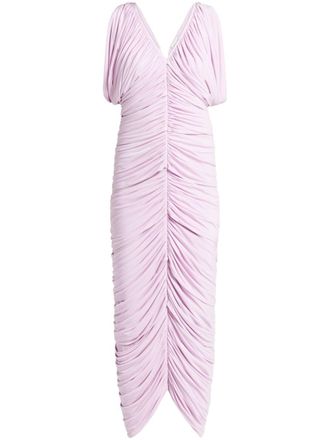 Magda Butrym robe mi-longue &agrave; design fronc&eacute; - Violet