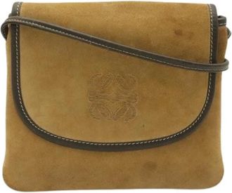 Loewe Sac bandouli&egrave;re en daim Pre-owned - Femme - Pre-owned - Beige - Taille: ONE Size