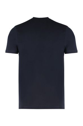 Paul & Shark Mens Cotton Crew Neck T-Shirt With Print Blue T-Shirts And Polos