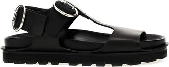 Jil Sander sandales en cuir - Noir