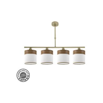 Fabrilamp Fabrilamp - Cloe Lampe 4xe14 Leder/Weiß-Holz Dunkel Regx75x14 cm