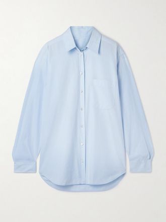 The Row Chemise En Coton Sea Island Gavina - Bleu