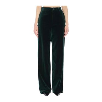 Gucci Soft Stretch Baumwollsamt-Hose - - Trousers - Damen - Gr&uuml;n - XS