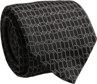 Dolce & Gabbana DG Monogram Silk Necktie - Gray