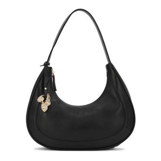 Kazar Crescent Handtasche mit dekorativem Schl&uuml;sselanh&auml;nger - - Bags - Damen - Schwarzk - ONE SIZE