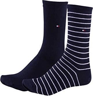 Tommy Hilfiger Mixte enfant Tommy Hilfiger Small Stripe Womens Socks (2 Pack) chaussettes, Bleu (Bleu Nuit), 39-42 EU