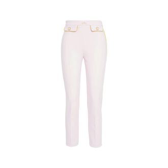 Elisabetta Franchi Femme, Pantalons, Rose, Taille: 40 FR Pantalon Crepe Rose avec Piping