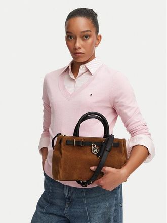 Tommy Hilfiger Handtasche American Icon Mini Tote Suede Le AW0AW18202 Hellbraun