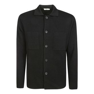 FILIPPO DE LAURENTIIS Kaschmirwolljacke Franz&ouml;sischer Kragen Knopf - - Knitwear - Herren - Schwarzk - XL