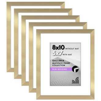 Americanflat Bilderrahmen, 20 x 25 cm, mit poliertem Plexiglas - 5er-Set, 13 x 18 cm Rahmen mit Passepartout oder 20 x 25 cm-Fotos ohne Passepartout, Galleria Koll
