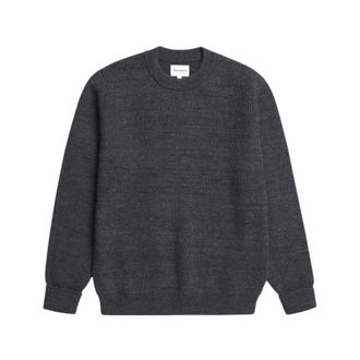 Norse Projects Henning Cotton Wool Rib Sweater - - Knitwear - Herren - Grau - L