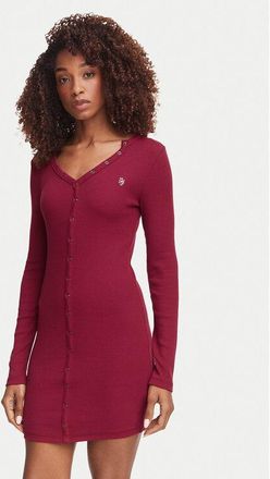 Guess Kleid f&uuml;r den Alltag W6YK04 K3826 Dunkelrot Slim Fit