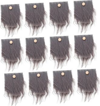 Garneck Zwergenbart Satz mit Holzkugeln Vorgeschnittener Kunstbart Handgefertigte Selbstgemacht Wichtelbart Dekoration f&uuml;r Weihnachts und Saison Ornamente