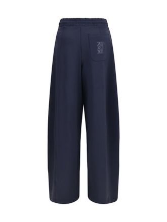 Max Mara Womens Technical Cotton Jersey Trousers Olmo Navy Blue Polyamide