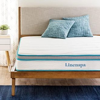 Linenspa Matelas hybride, 20 cm epaisseur, &agrave; ressorts et m&eacute;moire de forme, Oeko-Tex, &Eacute;quilibr&eacute;, 80x190 cm, 1 personne