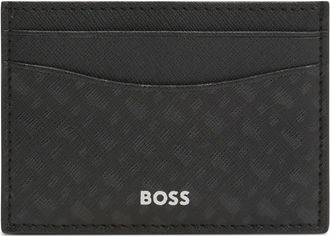 BOSS porte-cartes à effet grainé - Noir