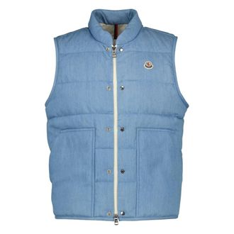 Moncler Heceta Denim Daunen Gilet - - Jackets - Herren - Blau - L