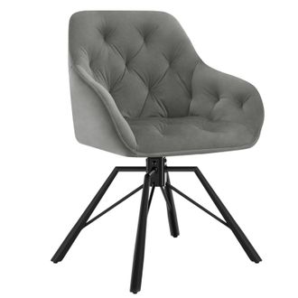 Woltu Esszimmerstuhl drehbar, 1x Armlehnstuhl 360&deg; drehbar, Essstuhl, K&uuml;chenstuhl, Polsterstuhl, Armlehnstuhl, f&uuml;r Esszimmer K&uuml;che Wohnzimmer, mit Metallbei