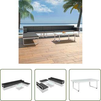 vidaXL Gartenm&ouml;bel - 5-tlg. Garten-Lounge-Set Textilene Aluminium Schwarz