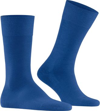 Falke Herren Socken blau Schur-Wolle unifarben