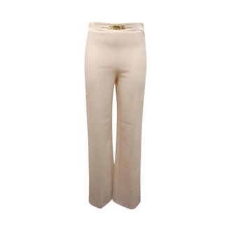 Twinset Italienische Schneemodell-Seitenrei&szlig;verschluss-Hose - - Trousers - Damen - Beige - XS