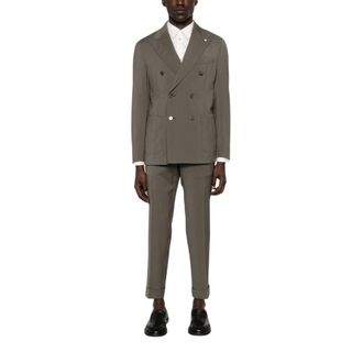 L.B.M. 1911 Zweireihiger Anzug - - Suits - Herren - Grau - XL