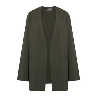 Cortana Soto- dunkelgr&uuml;ne Leinenjacke - - Jackets - Damen - Gr&uuml;n - S