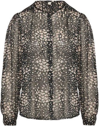 QS by s.Oliver Langarmbluse Bluse Leicht transparente Chiffonbluse mit All-over-Print