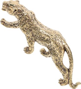 Garneck Messing Leopard Figurine Vintage Desktop Deko Stabile Messingstatue Kleines Tier Feng Shui Schmuck f&uuml;r Wohnzimmer Fensterbrett Kommode