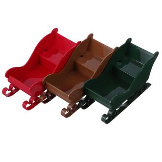 Garneck 3st&uuml;cke Weihnachtsschlittenfigur aus Kunststoff Kleiner Schlittenschmuck als S&uuml;&szlig;igkeitenhalter als Tischdeko oder Weihnachtsschmuck f&uuml;r Baum Vielseiti