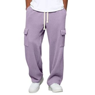 Generic Pantalon de jogging baggy pour homme - Jambe droite - Taille &eacute;lastique - Pantalon de loisirs - Pantalon de sport avec cordon de serrage - Pantalon de 